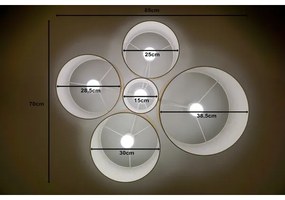 Duolla - Stropní svítidlo ROLLER PENTO 5xE27/60W/230V bílá/zlatá