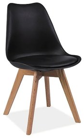 Jídelní židle KRIS, 49x83x43, černá/buk