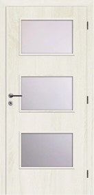 Solodoor Interiérové dveře Etta 6, 70 P, 70 × 197 cm, fólie, pravé, Andorra white, prosklené