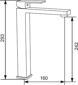 Mexen UNO - Vysoká umyvadlová baterie, Černá, 71410-70