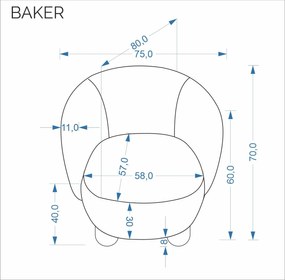 Čalouněné křeslo BAKER z masivu béžové