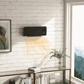HOMCOM Elektrické topení, nástěnná montáž, oscilační funkce, 2 režimy, časovač, LED displej, černá