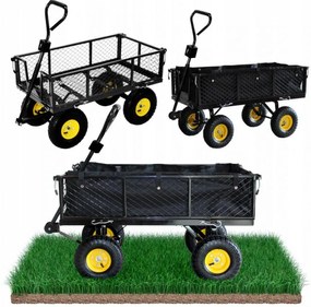 Praktický zahradní vozík 2v1 v černé barvě