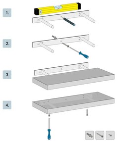 Nástěnná polička P-023, dub sonoma tmavý