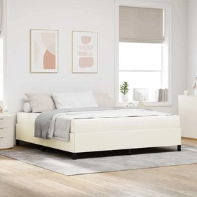 Rám postele s matrací Krémová 180 x 200 cm textil 3399137