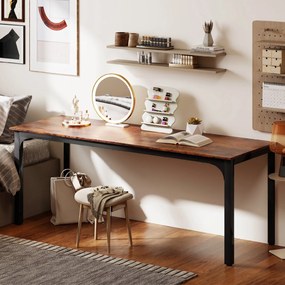 HOMCOM Psací stůl, počítačový stůl, rustikální design, hodně místa, dřevotříska, hnědá