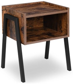 Noční stolek SKIVE 43 cm černá/dub