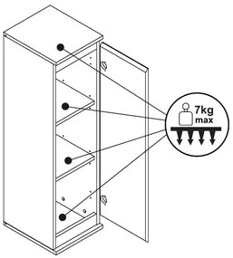 Nástěnná skříňka Carlos, dub sonoma, 28 cm