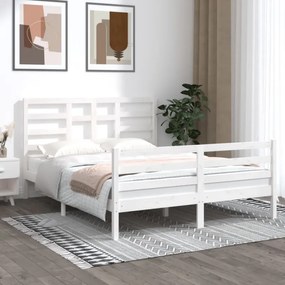 Rám postele bílý masivní dřevo 150 x 200 cm King Size,  3105866 HangarStore.cz