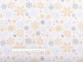Biante Vánoční dekorační povlak na polštář PML-040 Šedé a béžové vločky 35 x 45 cm