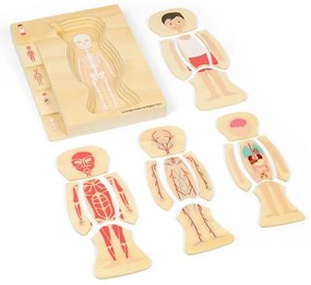Bigjigs Toys Dřevěné puzzle Anatomie chlapec