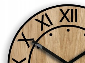 M.Clock Nástěnné dřevěné dubové hodiny Rute 33,5cm hnědé