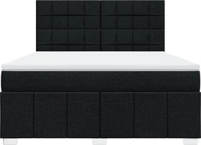 Box spring postel s matrací černá 180x200 cm textil 3291749