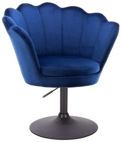 LuxuryForm DESIGN Otočné křeslo FREY VELUR na černém talíři - modré
