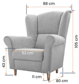 IDZ Sedací souprava: Křeslo LOFT 1 + taburet LOFT, Modrá Avra 14
