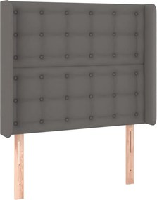 Box spring postel s matrací a LED šedá 90x190 cm umělá kůže 3139359