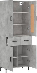 Skříň highboard betonově šedá 69,5x34x180 cm kompozitní dřevo 3199877