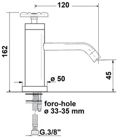 Sapho INDUSTRY stojánková umyvadlová baterie bez výpusti, výška 162 mm, nikl/černá