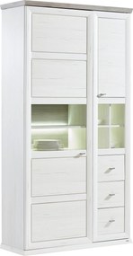XXXLutz VITRÍNA, šedá, bílá, 110/209/43 cm Hom`in - Kredence a vitríny - 000003000112