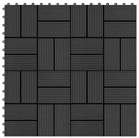 Terasové dlaždice z dřevoplastu 11 ks 30 x 30 cm 1 m² černé,  45031
