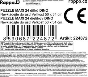 RAPPA Puzzle Dinosauři / 24 dílků / 50 x 34 cm
