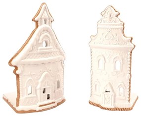 Porcelánové svícny v sadě 2 ks Gingerbread House – Ego Dekor