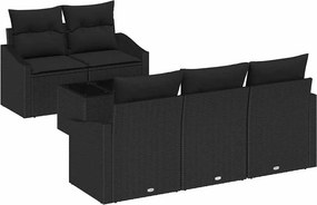 Set pohovek 6 ks Černá polyratan 3346603