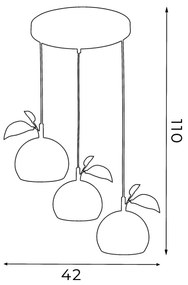 Lustr na lanku APPLE 3xE27/15W/230V pestrobarevná