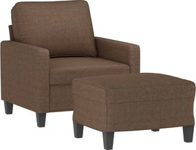 Křeslo s podnožkou hnědé 60 cm textil 3201032
