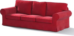Potah na pohovku IKEA Ektorp 3-místná, nerozkládací barva červená látka lesklé, sametová