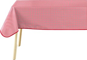 Obdélníkový ubrus s červenou kostkou MINI VICHY ROUGE, 140 x 240 cm