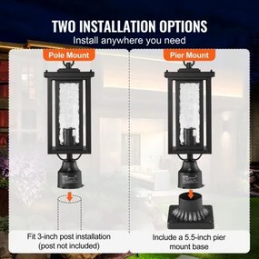 2 PC Soumrak do úsvitu Svítidlo na sloup venkovní lampy 450 mm Držák na sloup