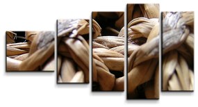 Sablio Obraz - 5-dílný Banánové listí - 100x60 cm