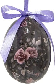 12ks dekorace závěsné vajíčko s květy Spring Egg - Ø 4*5cm