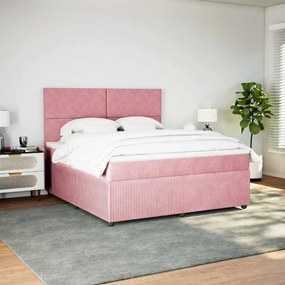 Box spring postel s matrací růžová 180x200 cm samet 3294705
