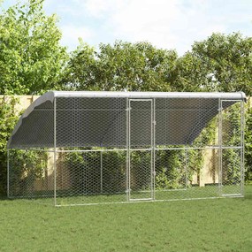 Psí kennel 2 ks Stříbrná 4 x 2 x 2 m Pozinkovaná ocel 3368325