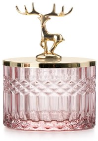 AmeliaHome Šperkovnice Deer pudrově růžová, velikost 9x9x12,5cm