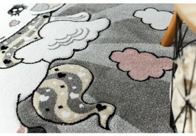 Kulatý koberec PETIT JEDNOROŽEC, šedý velikost kruh 140 cm | krásné koberce cz