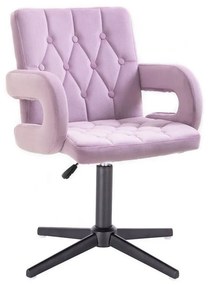 LuxuryForm DESIGN Otočná židle BOSTON VELUR na černém kříži - levandule