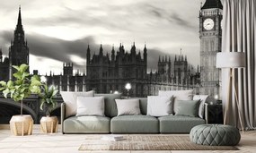 Tapeta Big Ben v Londýně v černobílém provedení - 150x100 cm