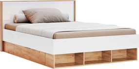 Postel Junior 1,2×2,0 s šuplíky, dub kraft / bílá Asti
