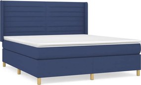 Box spring postel s matrací modrá 180x200 cm textil 3132095
