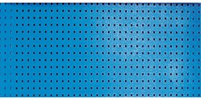 Perforovaný zadní panel na nářadí k pracovním stolům GD, otvory 10 x 10 mm, rozteč 38 x 38 mm, modrá