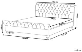 Růžová čalouněná manželská postel Chesterfield 180x200 cm AVALLON Beliani