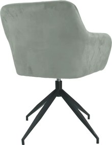 Otočná jídelní židle ARKTIDA - látka Velvet, šedohnědá Taupe / černá