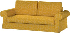 Potah na pohovku IKEA Backabro, 3-místná, rozkládací barva žlutá látka pletený vzor, vzorované