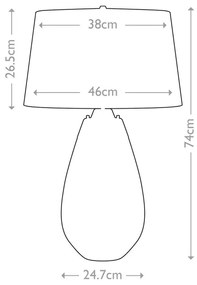 Elstead LENA-TL-L-SMOKE - LED Stolní lampa LENA 1xE27/40W/230V 74 cm šedá