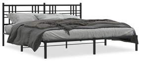 vidaXL Kovový rám postele s čelem černý 193 x 203 cm