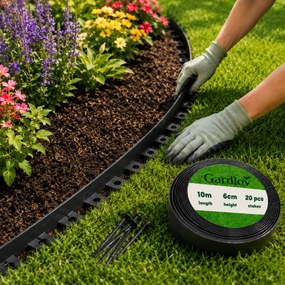 Gardlov Zahradní okraj 6 cm x 10 m s 20 kolíky - černý