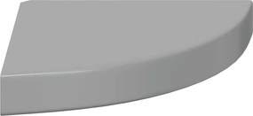 Plovoucí rohové police 2 ks šedé vysoký lesk 25x25x3,8 cm MDF 323893
